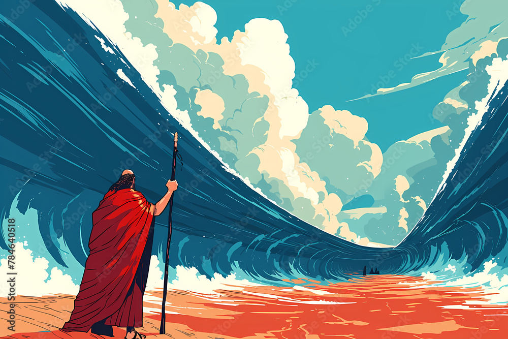 Moses separate the sea in exodus. Israelites crossing the red sea ...