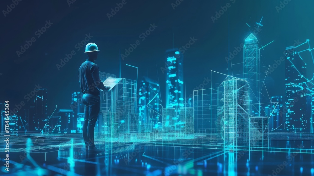 Architect Designing a Dream City: An architect character sketching a ...