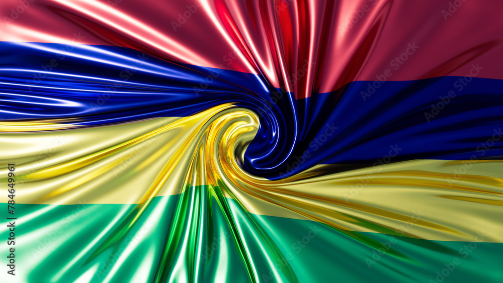 Elegant Swirl of Mauritian Flag Colors in a Dynamic Abstract Design ...