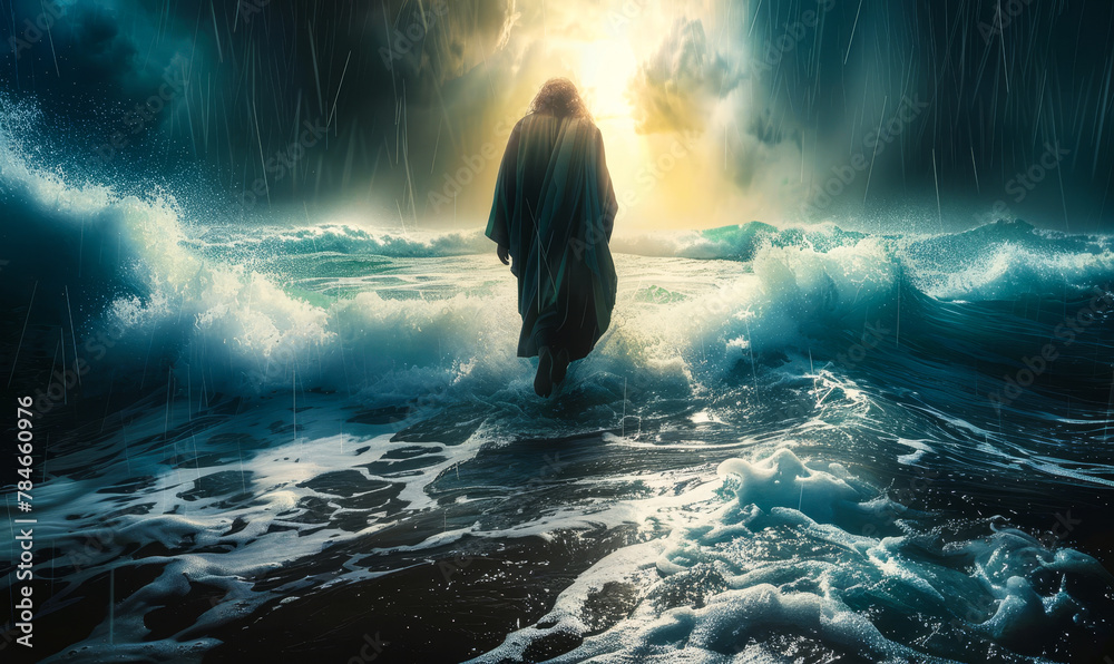 Jesus Calms the Storm: Biblical Scene of Christ Walking on Water ...