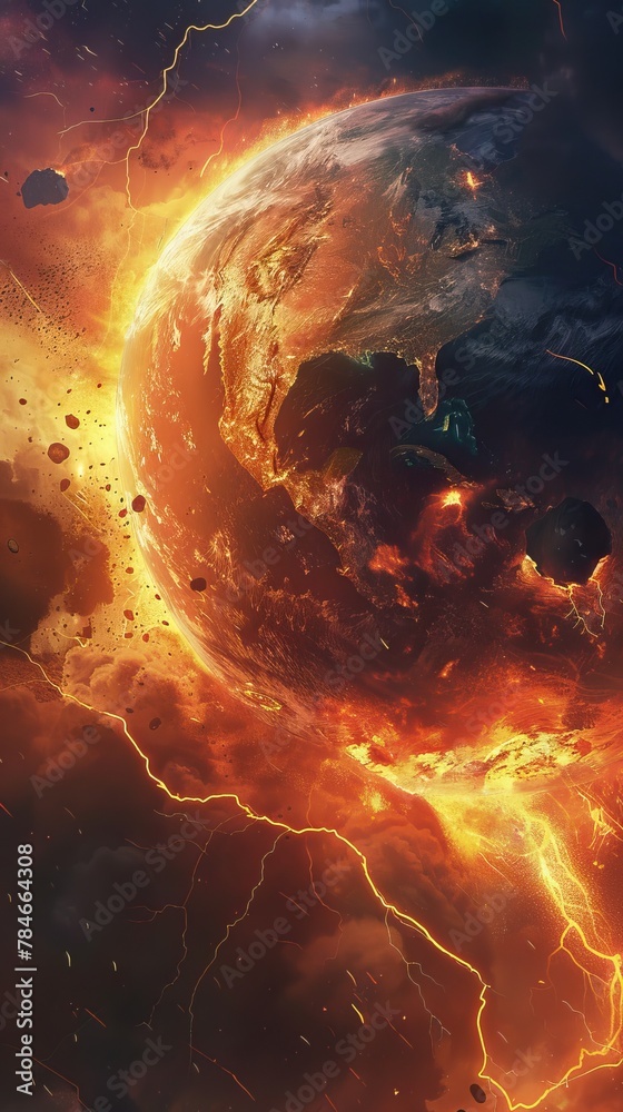 During the early molten phase, the Earth experiences the aftermath of ...