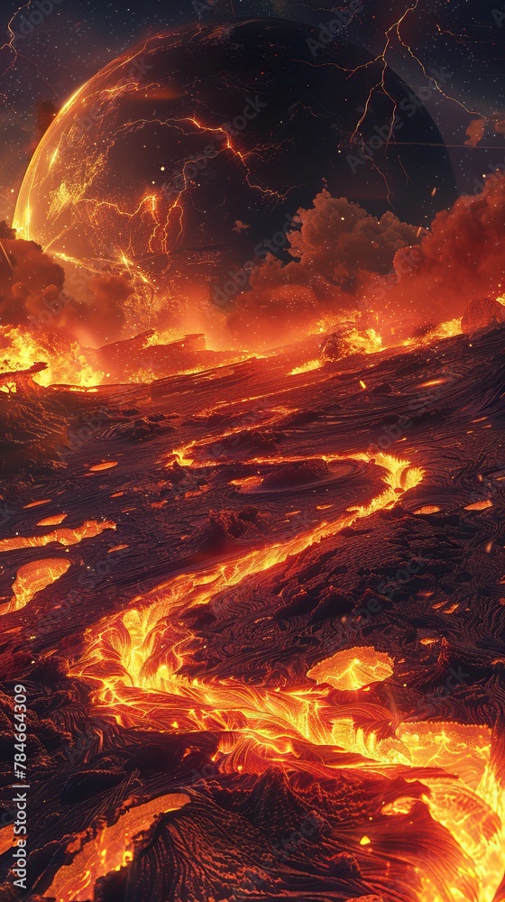 During the early molten phase, the Earth experiences the aftermath of ...