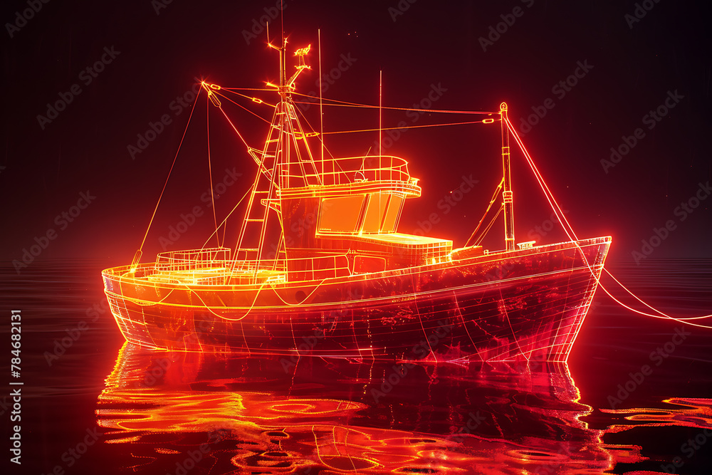 Intricate wireframe-based visualization of a glowing translucent ...