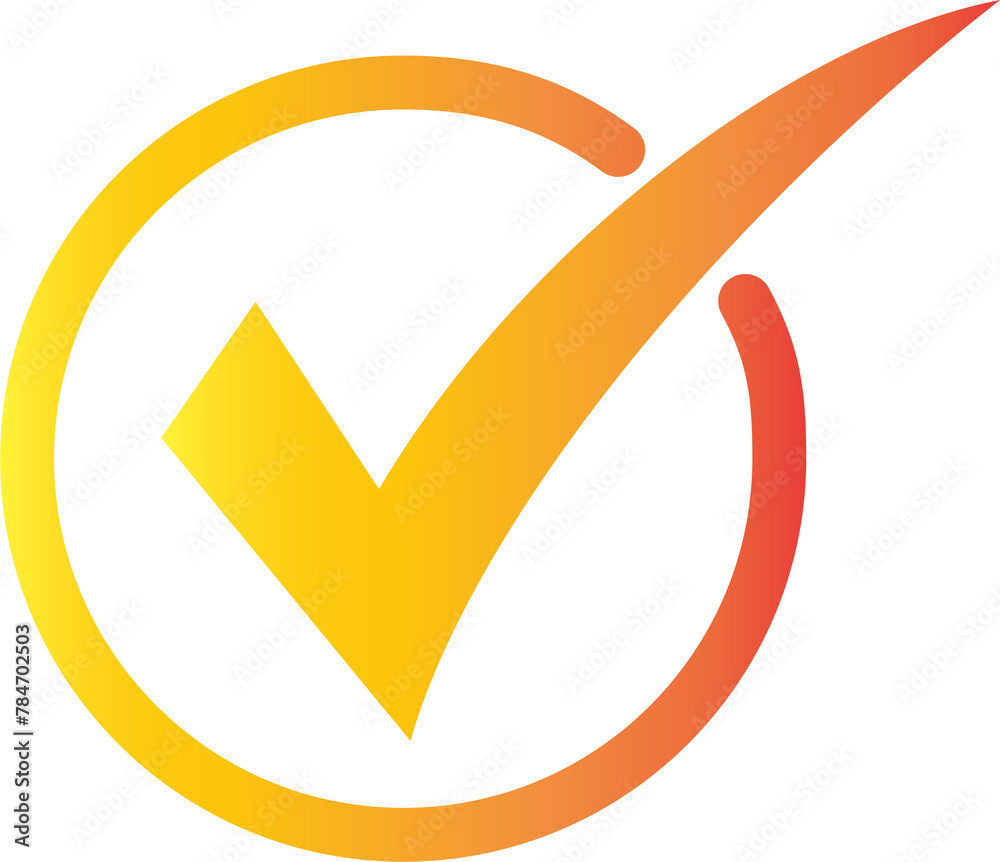 Yellow and red check marks, isolated tick symbols, checklist signs, and ...