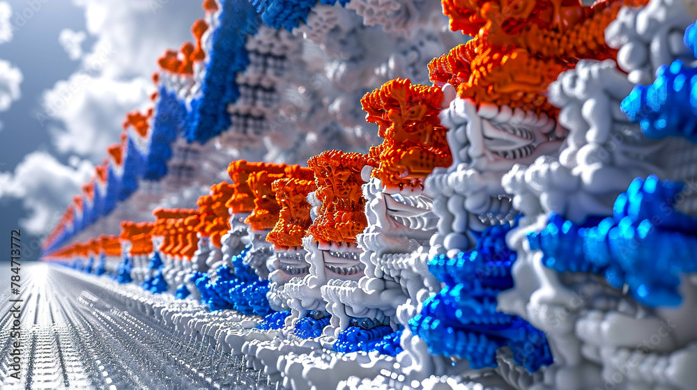 A 3D-rendered view inside a cell during protein folding, with detailed ...