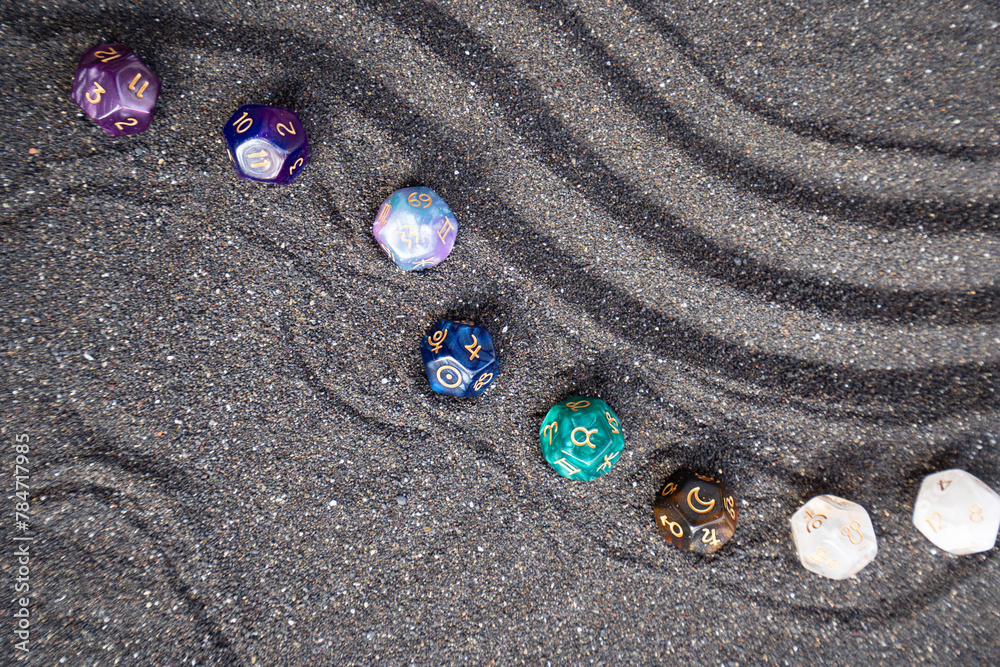 Horoscope zodiac divination dice. Fortune telling and astrology ...