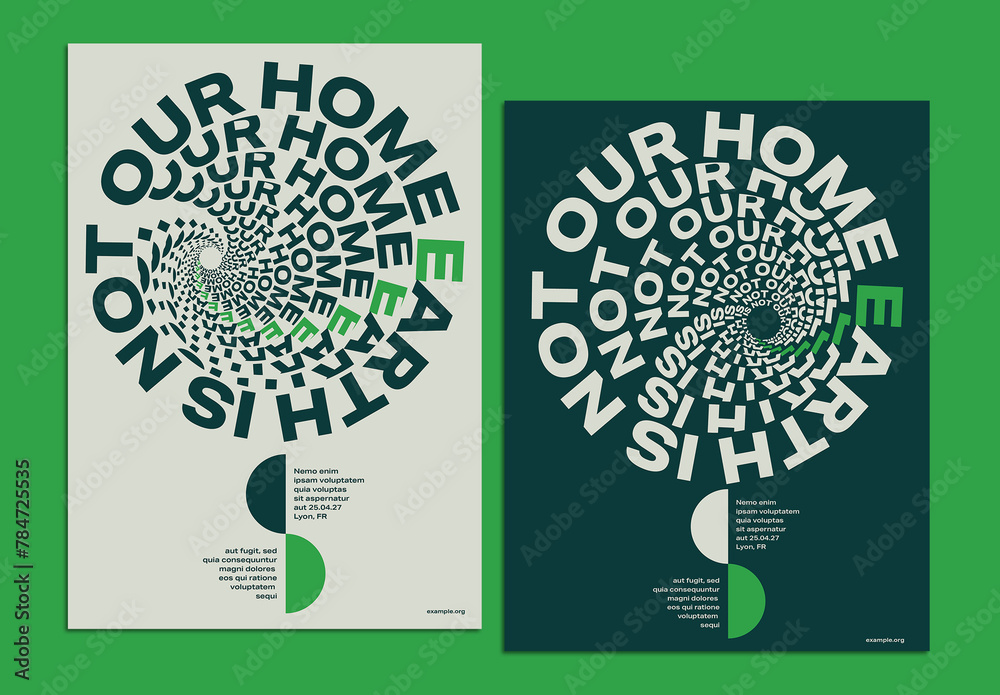 Poster Design Layout with Vortex Typography Stock Template | Adobe Stock