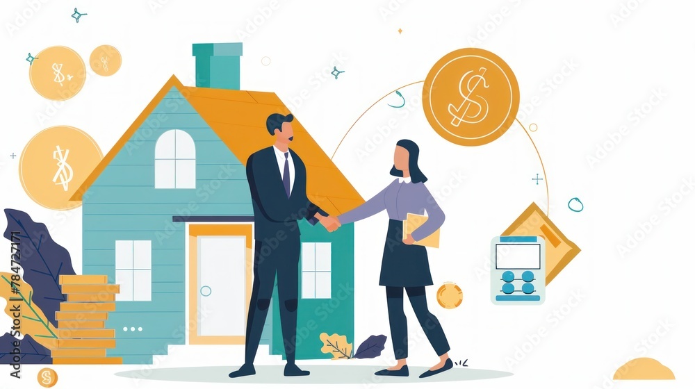 Bank loan officer shakes hands with customer to Congratulations after ...