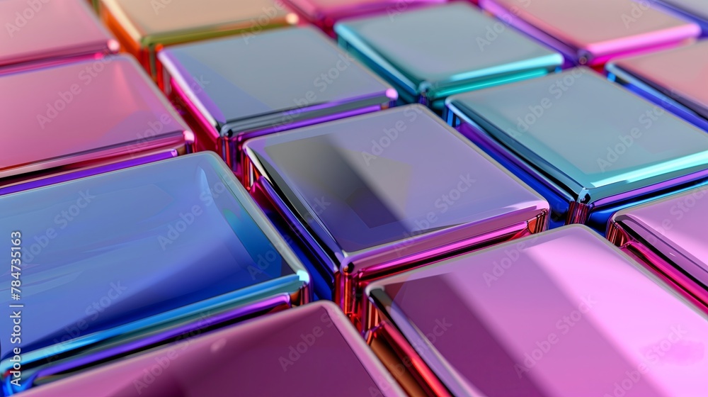 Simple rectangle with rounded corners, glossy, three-dimensional with ...