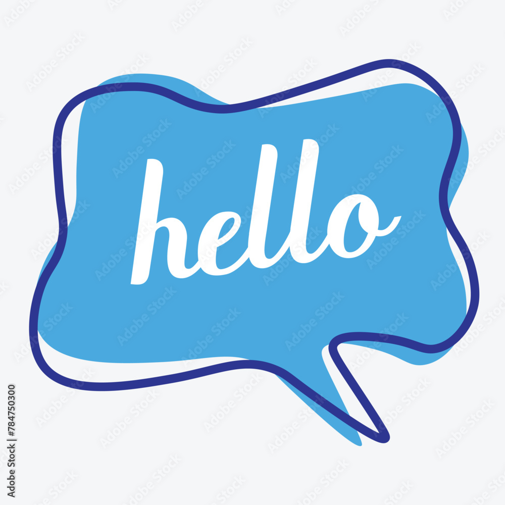 Hi, Hello. Banner, speech bubble, poster and sticker concept with text ...