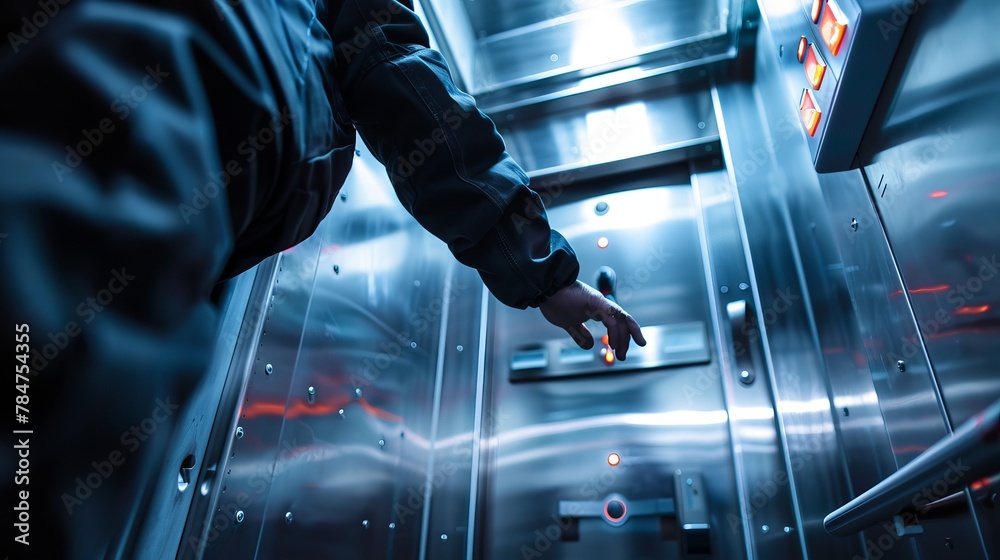 Engineer designing an elevator system using pulley motion principles ...