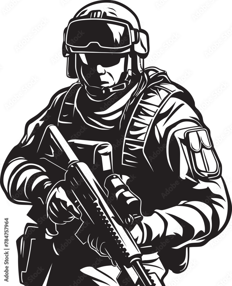 Sentinel Warrior Soldier and Rifle Icon Tactical Sentinel Military ...