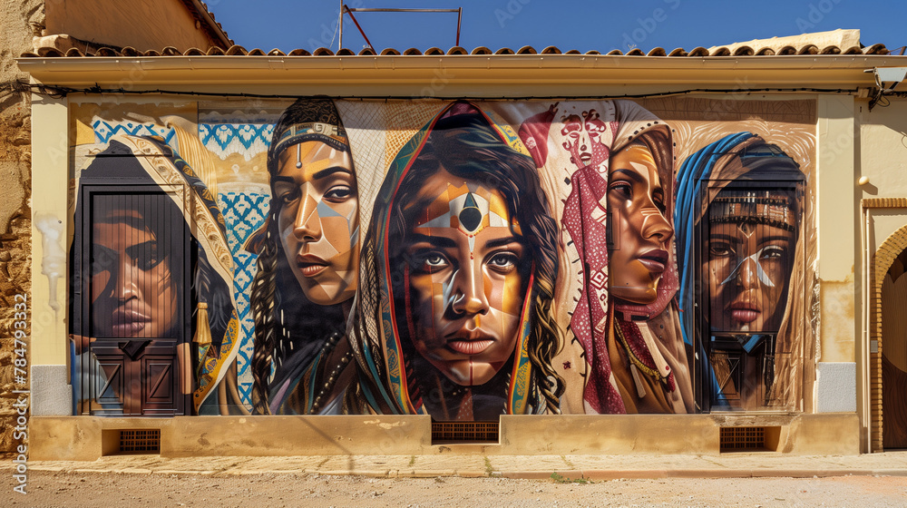 An evocative mural representing strong women brings to life the ideals ...
