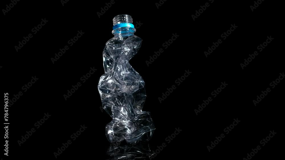 Spinning pressed plastic bottle. Spinning pressed plastic bottle on the ...
