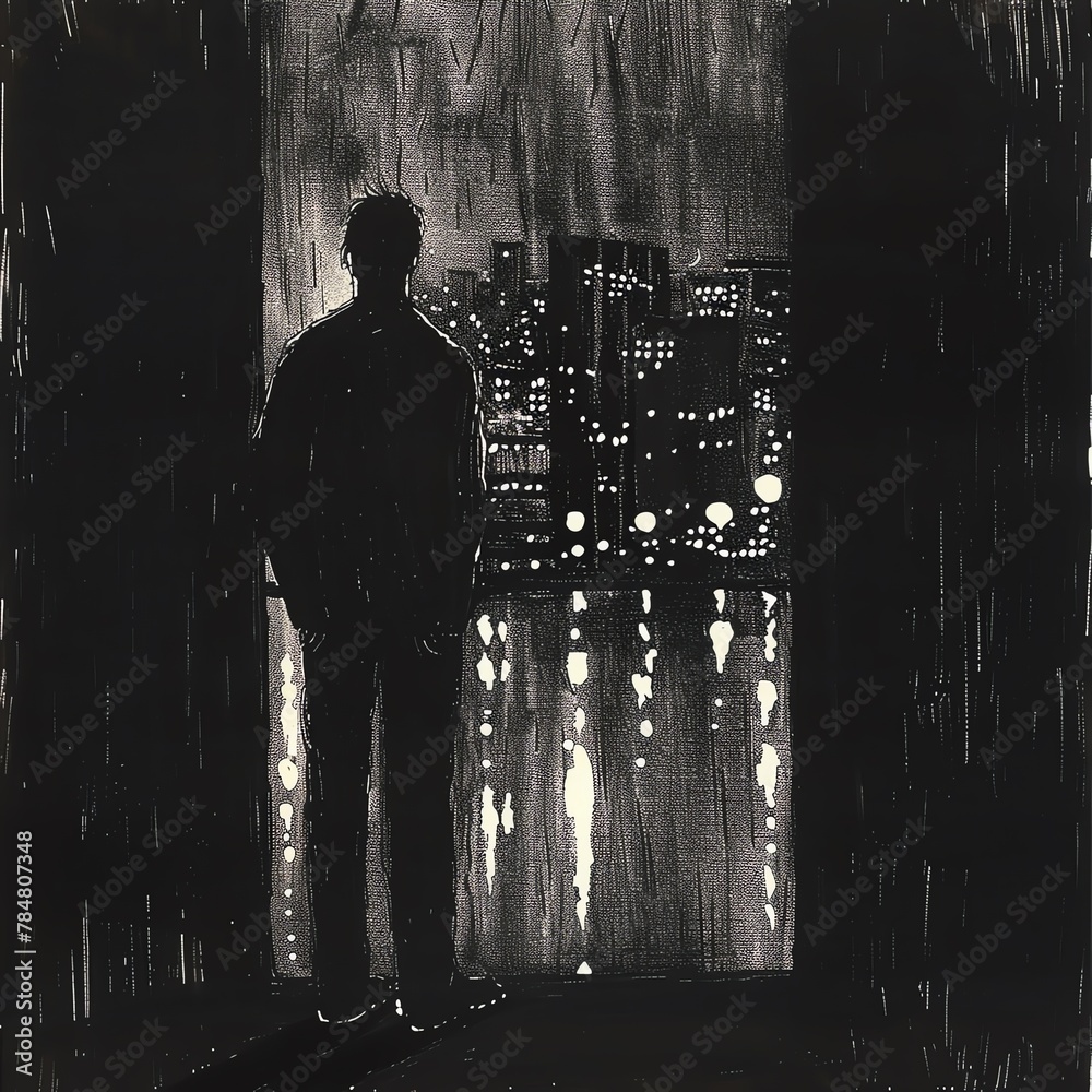 Illustrate the feeling of isolation with a lone silhouette standing by ...