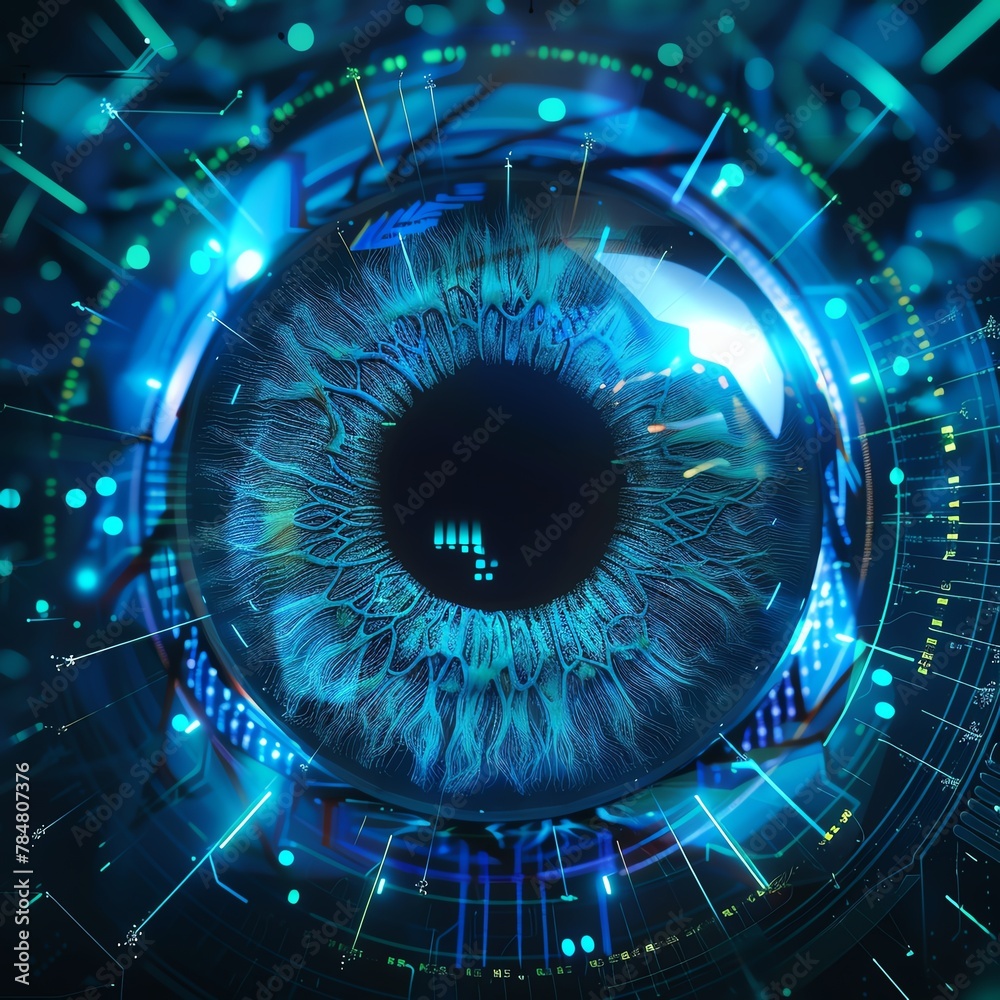 Illustrate the harmful effects of blue light on the retina using CG 3D ...