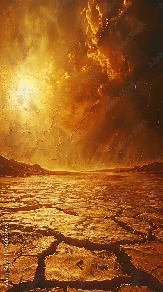 Scorching Heatwave, capturing the oppressive and relentless heat of ...