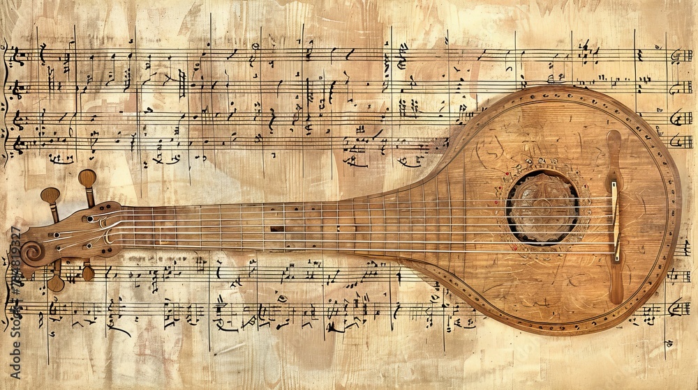 A detailed depiction of Renaissance lute tablature, showcasing the ...