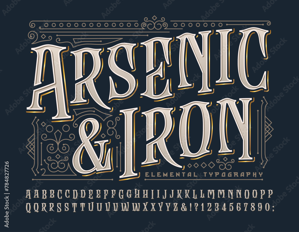 Arsenic and Iron is an ornate old-word alphabet with victorian and art ...