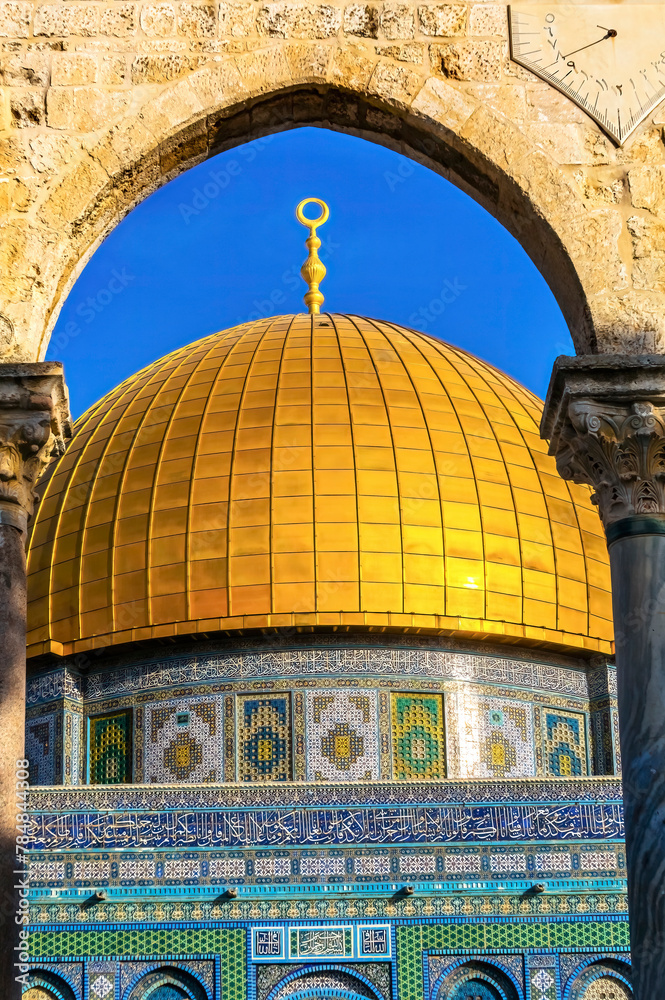 Dome of the Rock Islamic Mosque Temple Mount Jerusalem Israel Stock ...