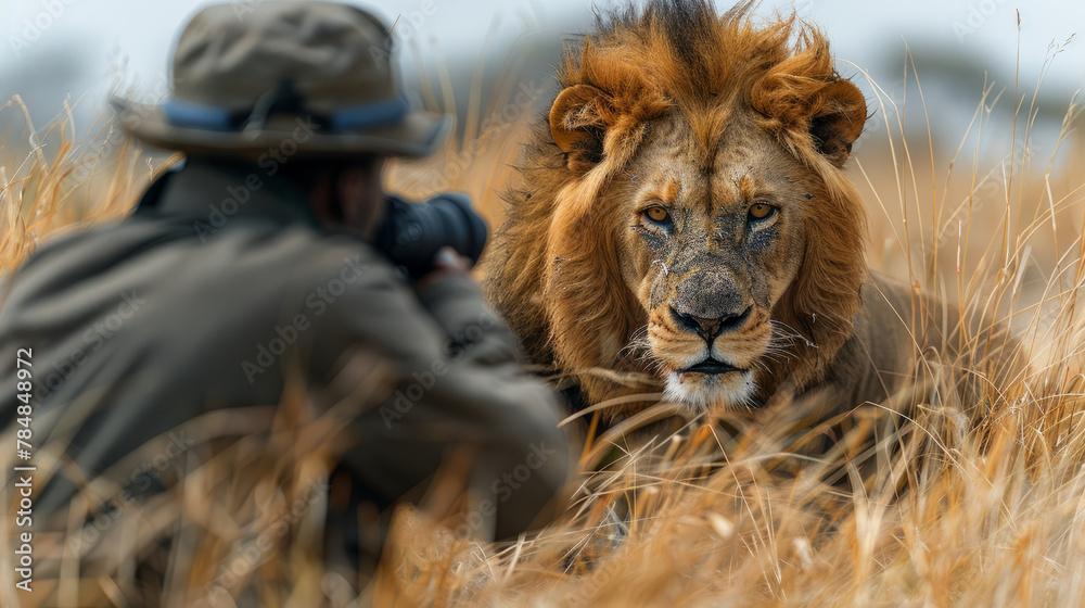 in the scene of fierce male lion attacking wildlife photographer at ...