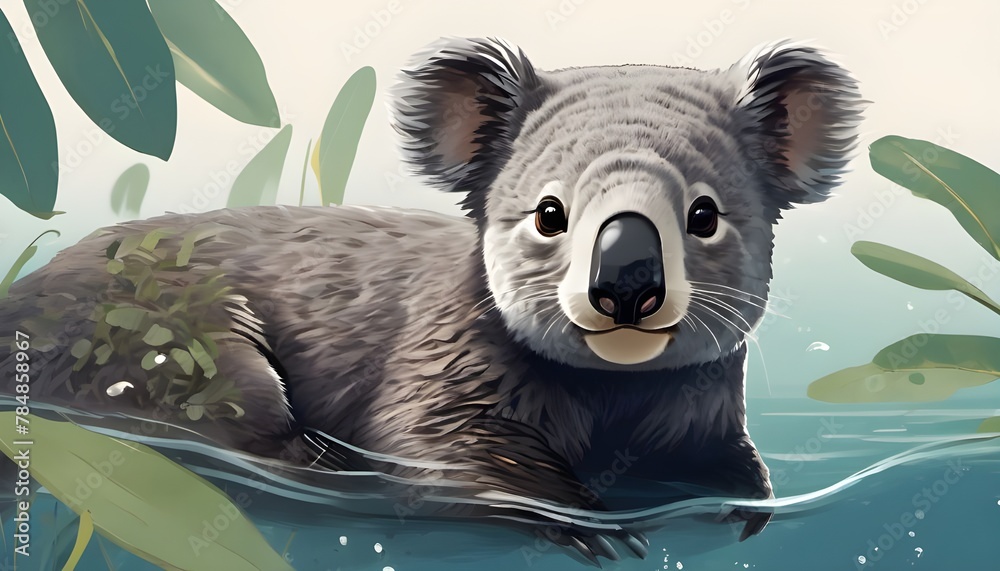 sleek body and playful nature of an otter with the round face and fuzzy ...