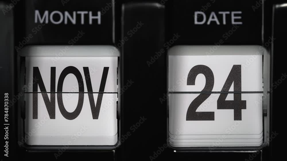 retro flip calendar with a date change from the twenty-third of ...