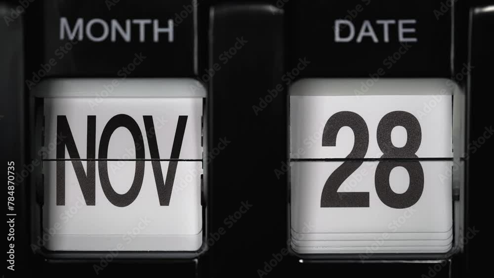 retro flip calendar with a date change from the twenty-seventh of ...