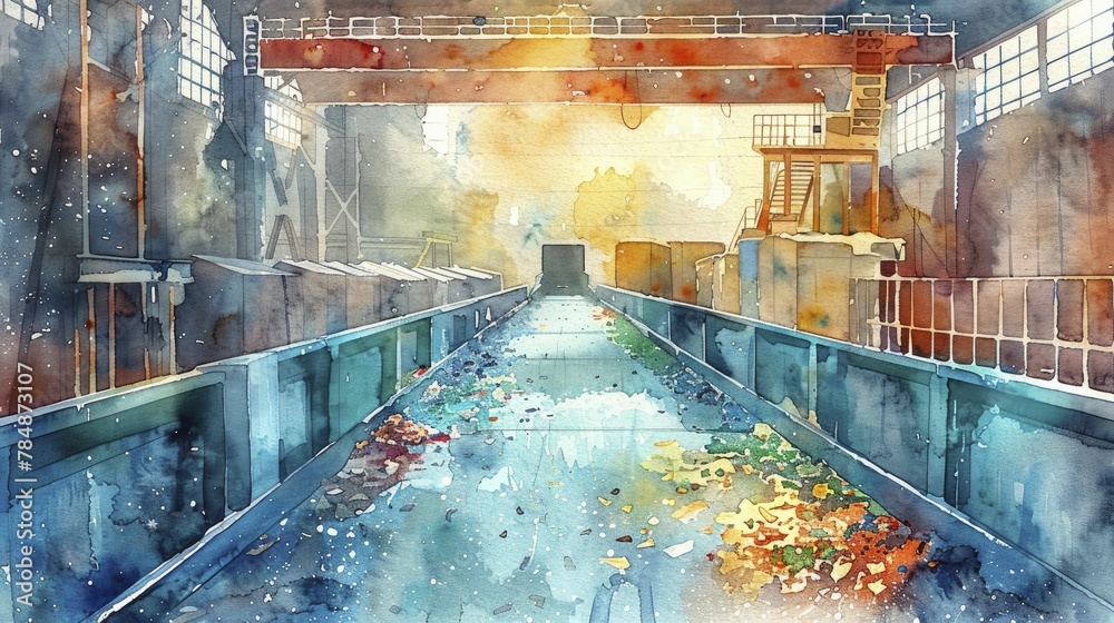 Experience the intricate beauty of recycling in a watercolor ...