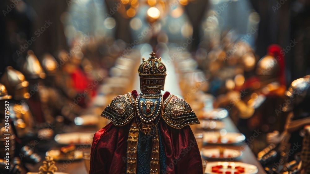 A figure clad in celestial armor stands proudly at the head of the ...