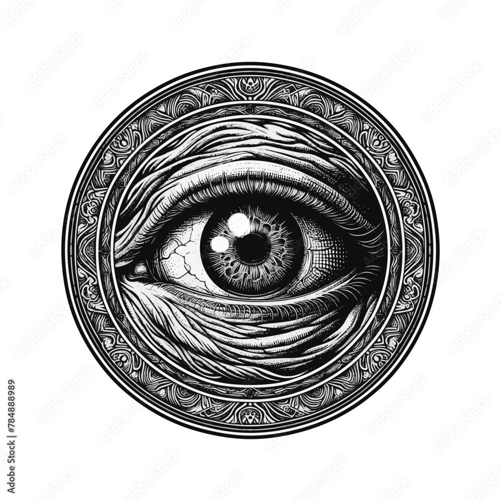 Human eye hand draw vintage old engraving vector illustration Stock ...
