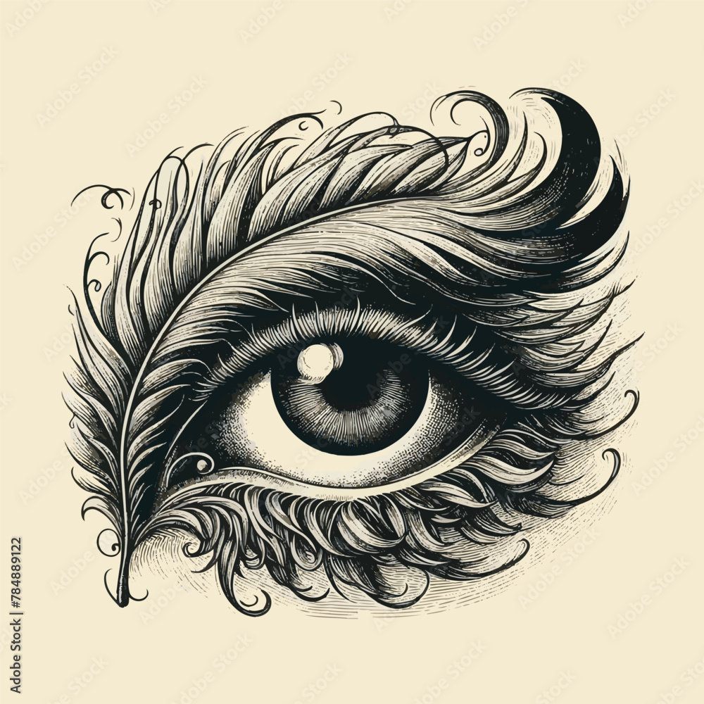 Human eye hand draw vintage old engraving vector illustration Stock ...
