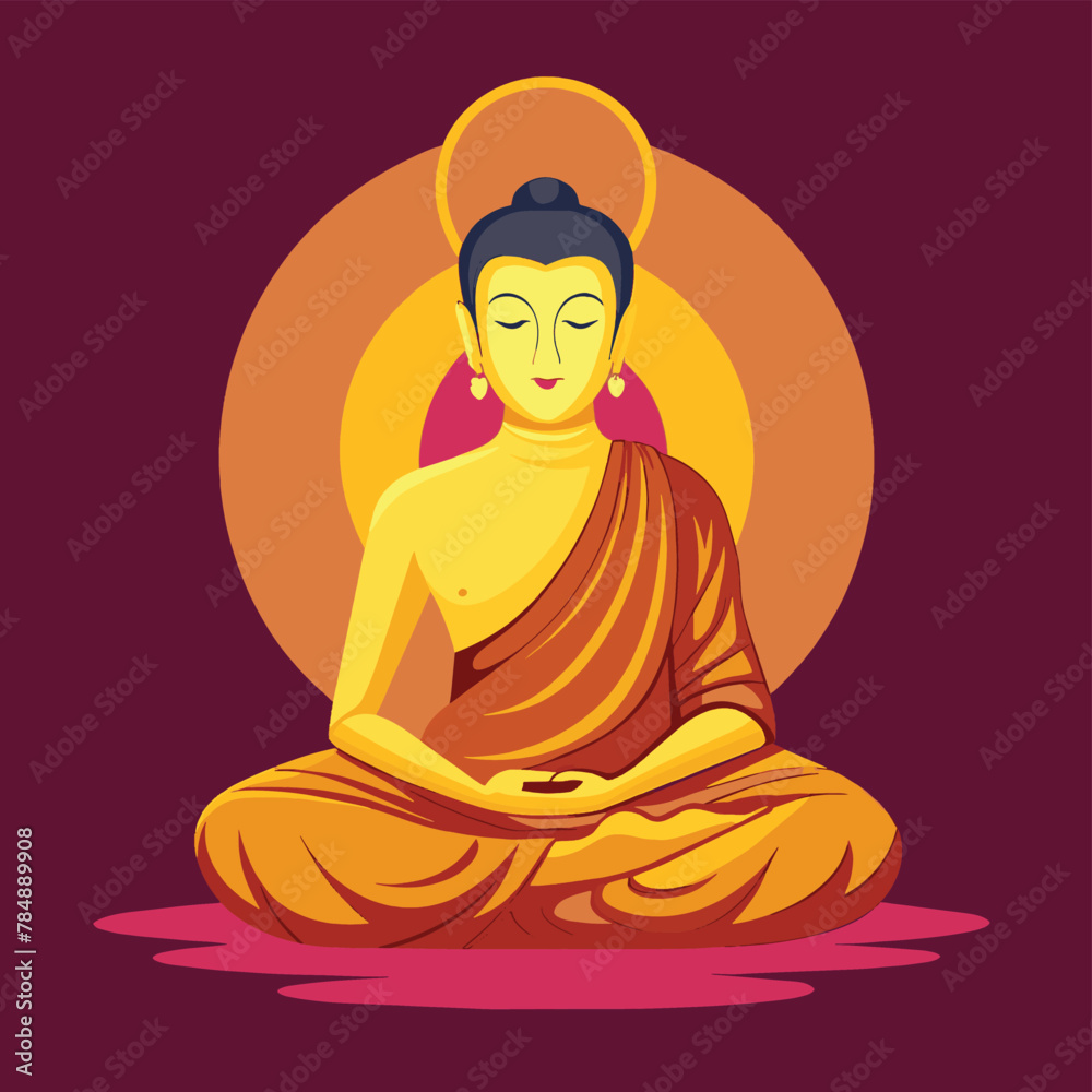 Vector portrait of Lord Buddha. Vesak day concept Stock Vector | Adobe ...