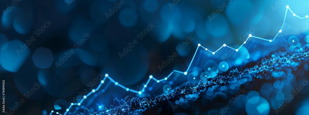 A line graph with a steady upward trend, representing growth and ...