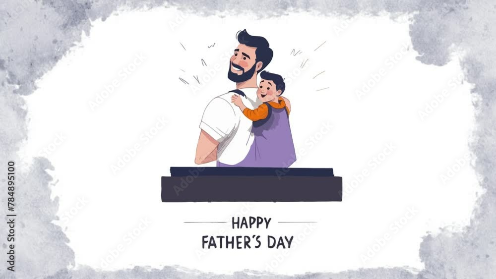happy father 's day Video animation template. Drawing design. Can add ...