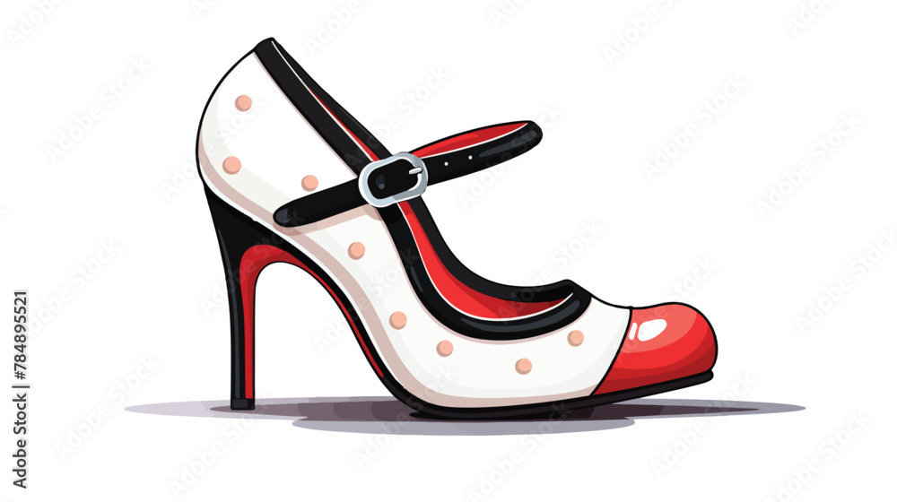 White background and the black ladys shoe 2d flat cartoon Stock Vector ...