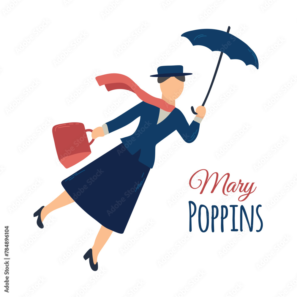 Mary Poppins icon clipart avatar logotype isolated vector illustration ...