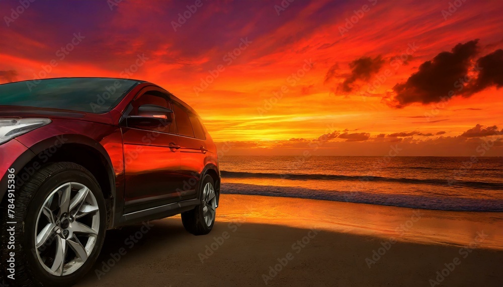 Wallpaper compact SUV car with sport and modern design parked on ...