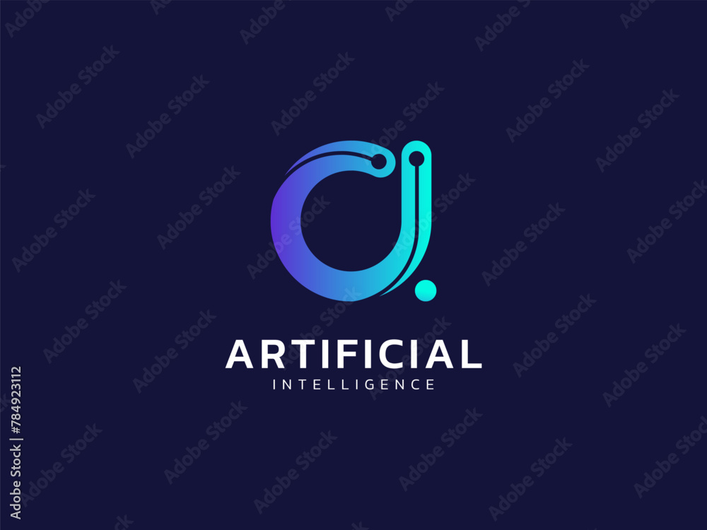 Artificial intelligence with letter a Network Technology Lines Analysis ...