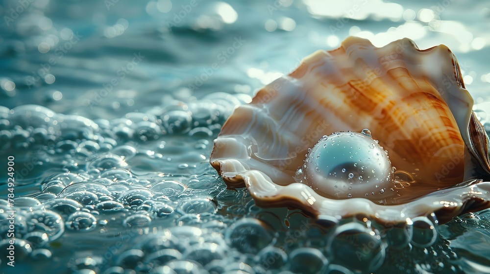 Over the seafloor depicting undersea ocean bottom fauna with depiction ...