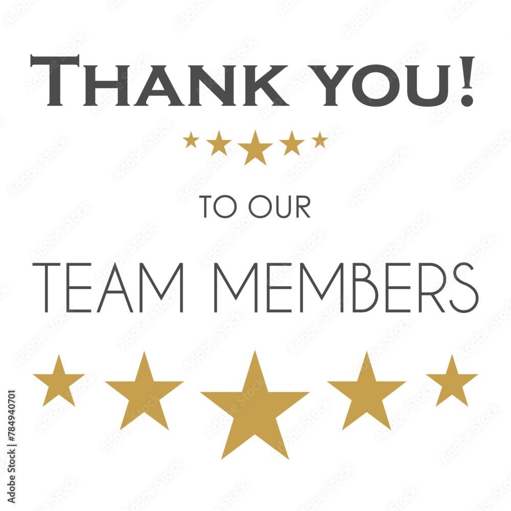 Thank You to Our Team Members, Handwritten Lettering. Template for ...