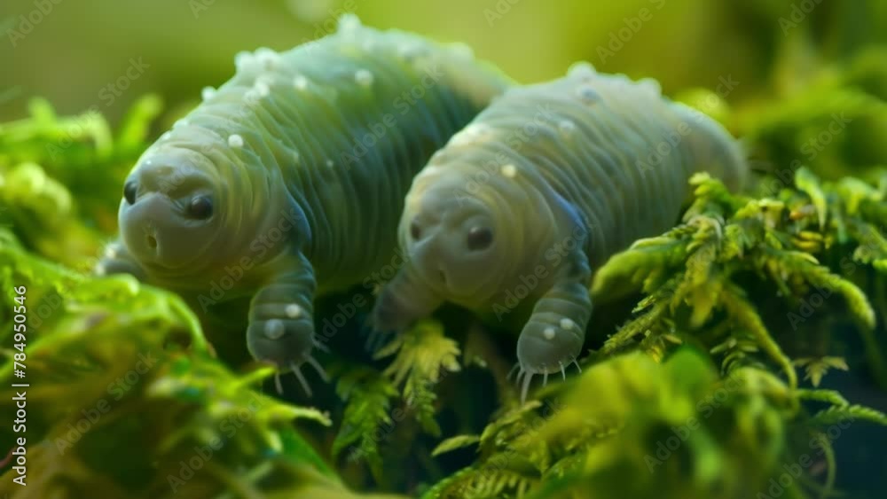 Vidéo Stock Tardigrades in their natural habitat the moss pictured in a ...