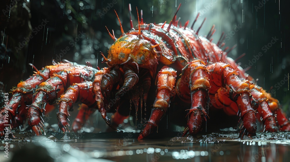 Monstrous centipede emerges from the depths of a subterranean cavern ...