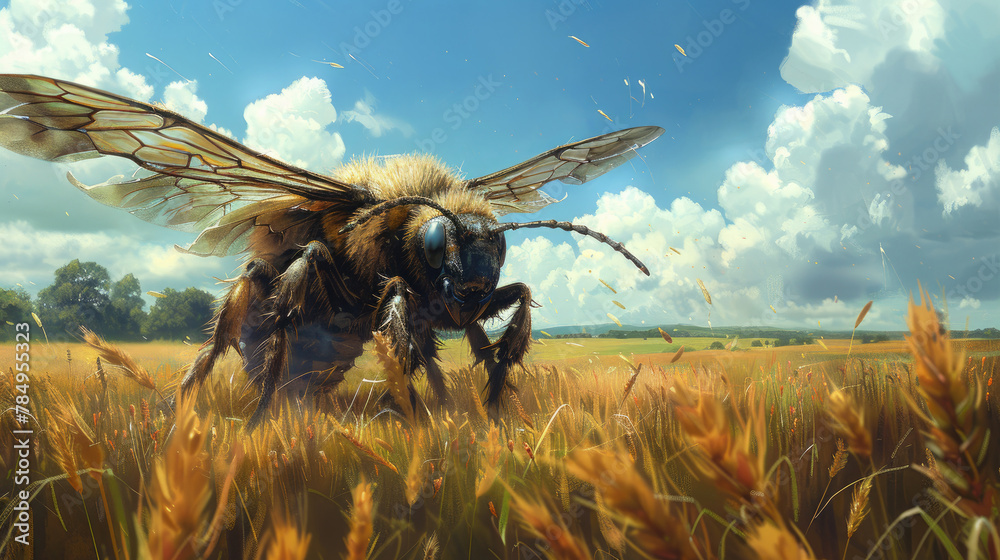 Ancient mythical creature known as the Stingwing, a monstrous bee-like ...