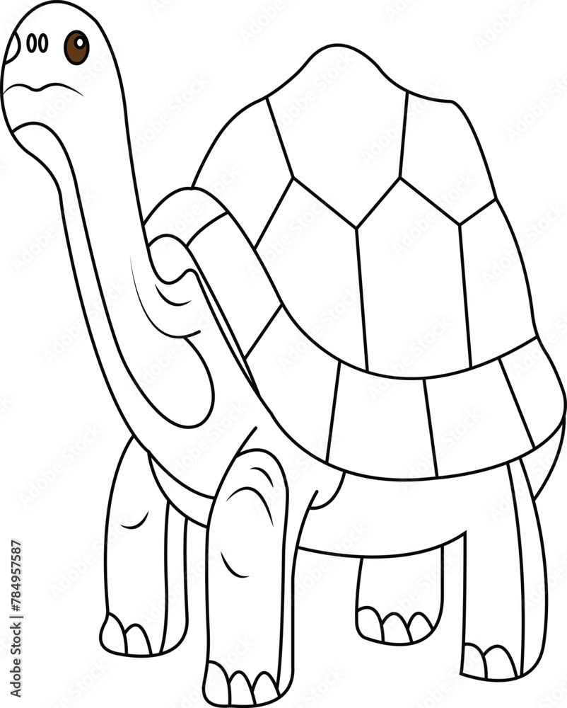 tortoise coloring page for kids Stock Vector | Adobe Stock