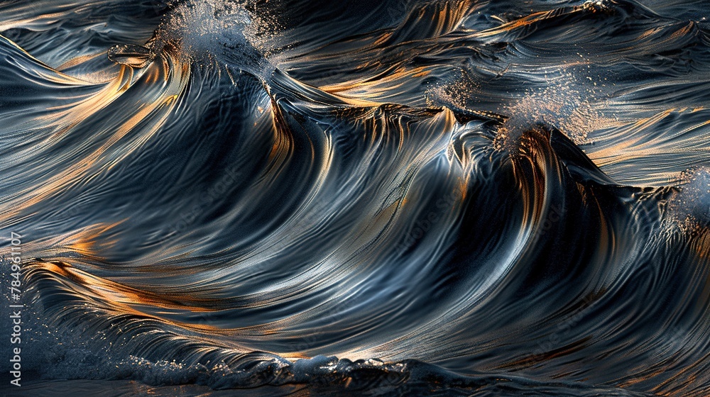 Wave Patterns: Close-up shots or digitally altered images that ...