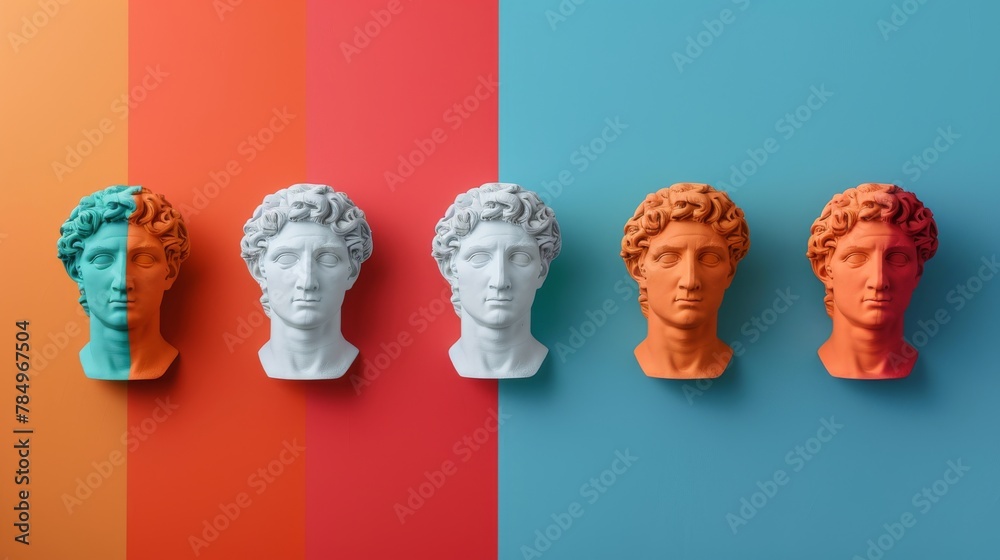 Classical ancient marble gypsum stoic, roman, greek bust, busts head ...