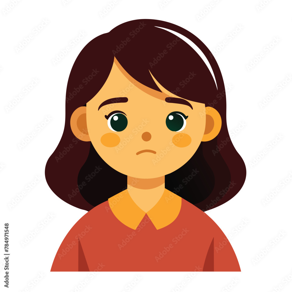 Concerned young girl with a worried look, Child sad depressed ...