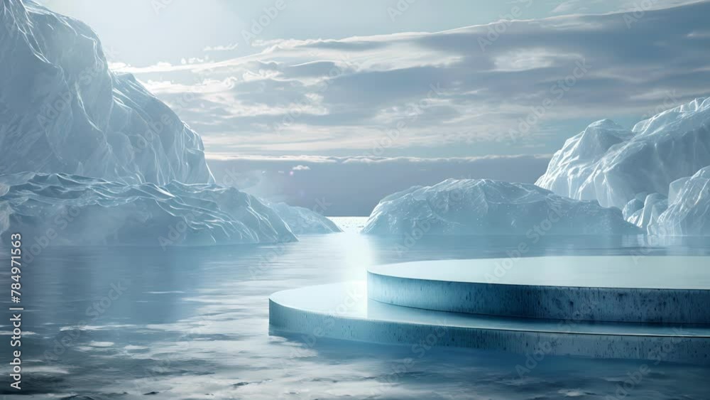 The icy tundra stretches out behind the podium its serene atmosphere ...