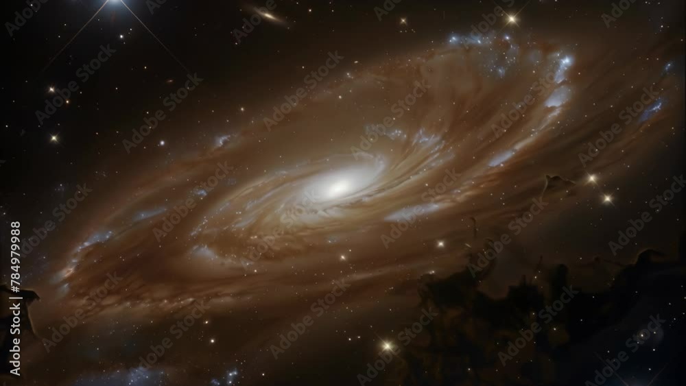 A spiral galaxy floating in the vast expanse of space. The beautiful ...